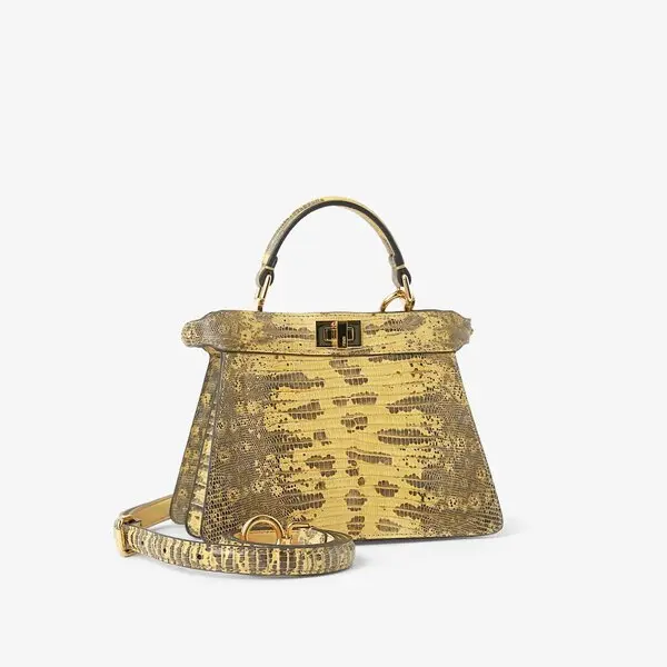 Fendi Peekaboo Iseeu Petite Bag In Light Teague Lizard
