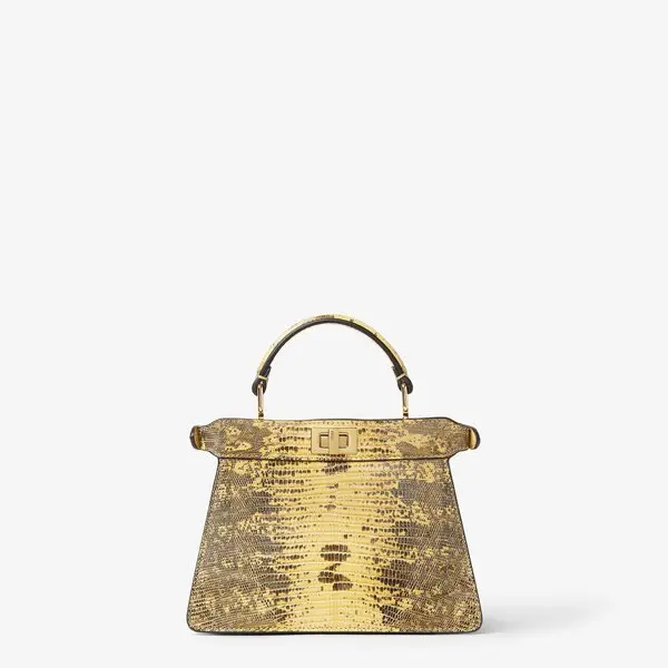 Fendi Peekaboo Iseeu Petite Bag In Light Teague Lizard - Yellow