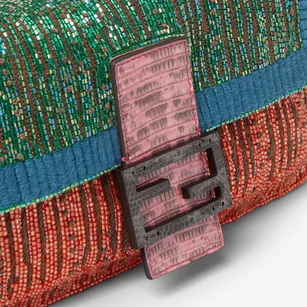 Fendi Baguette 26424 Hand-embroidered Beaded Bag