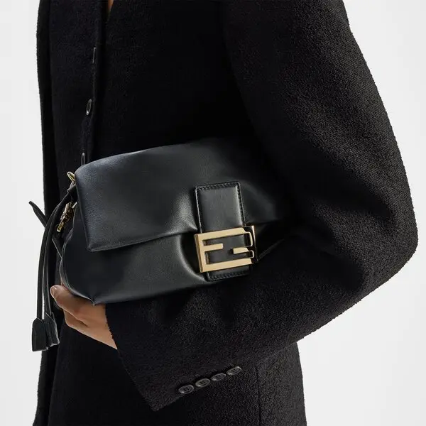 Fendi Baguette Soft Medium Bag - Black