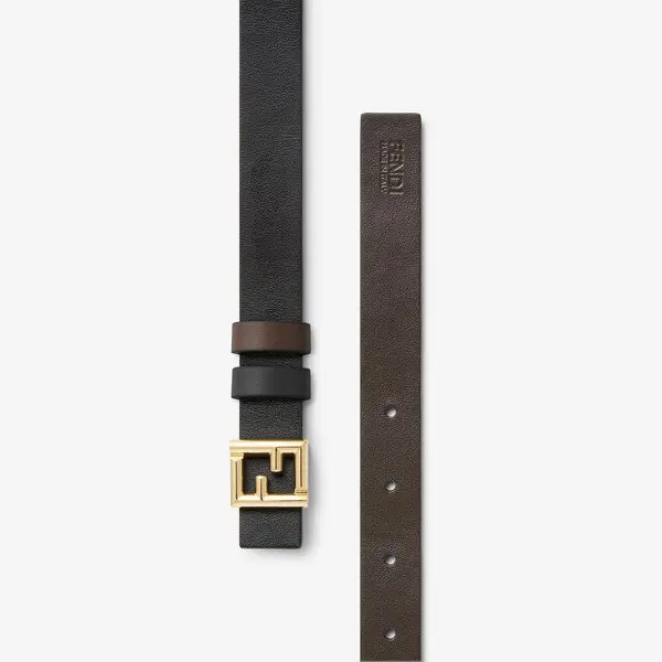 Fendi Reversible Ff Buckle Leather Belt - Black