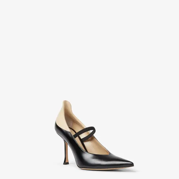Fendi Leather Court Shoes With Stiletto Heel - Black
