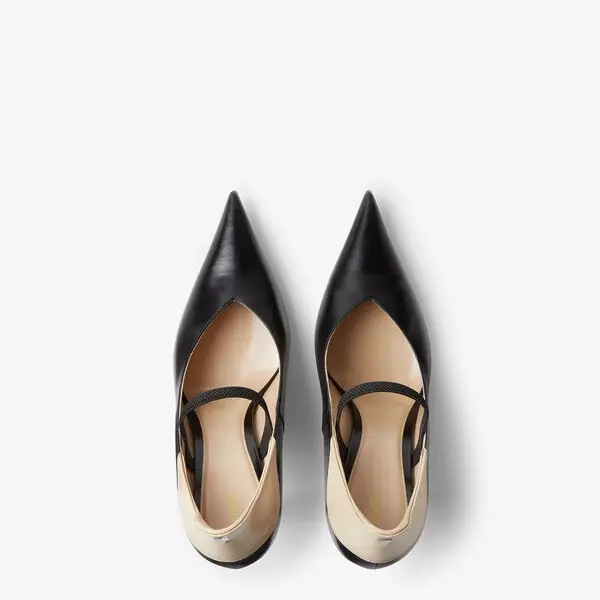 Fendi Leather Court Shoes With Stiletto Heel - Black
