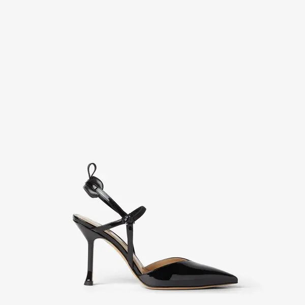 Fendi Colibrì Lite Patent Leather Slingbacks - Black