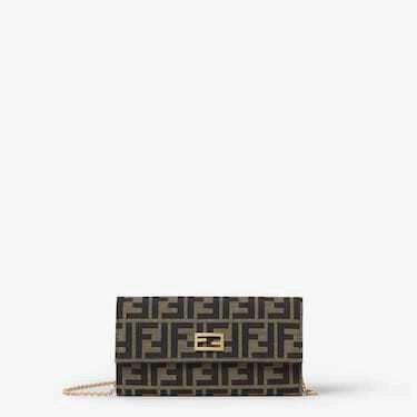 Fendi Tube Continental With Chain - Brown