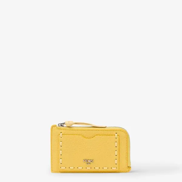 Fendi Peekaboo Card Case - Yellow