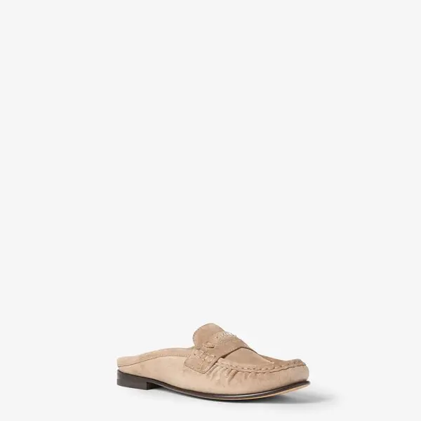 Fendi Suede Moccasin Sabots