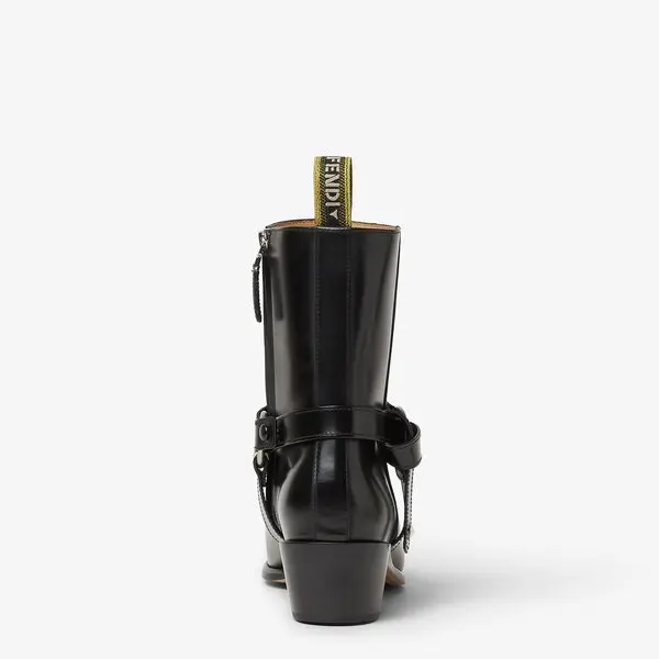 Fendi Double O Calf Leather Ankle Boots