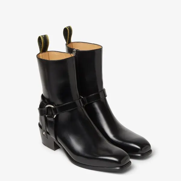 Fendi Double O Calf Leather Ankle Boots