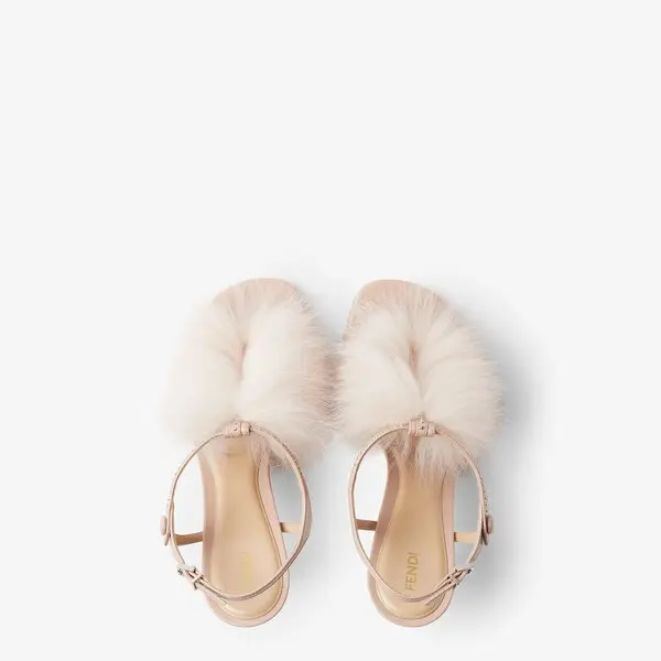 Fendi Noir Calf Leather Stiletto Sandals