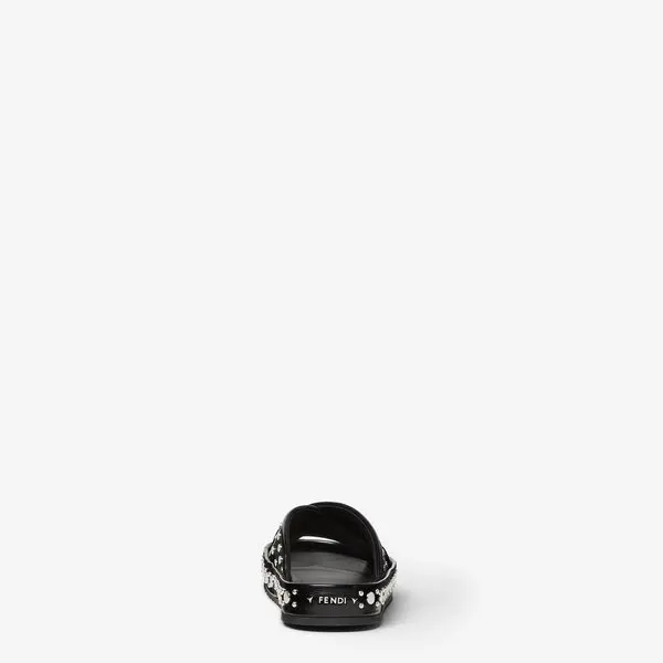 Fendi Calfskin Studded Flat Slides