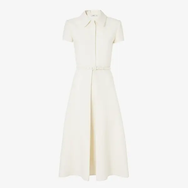 Fendi Ivory Wool And Silk A-line Dress - White