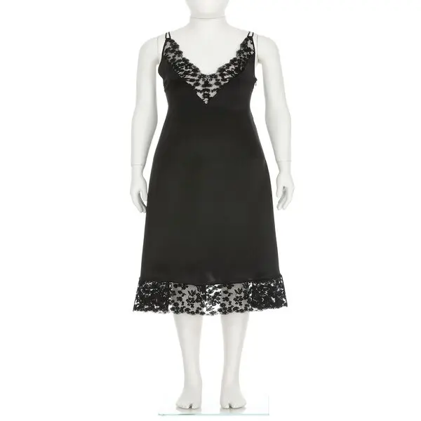 Fendi Silk Midi Slip Dress With Embroidered Straps - Black