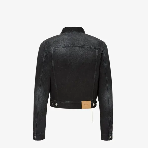 Fendi Organic Cotton Denim Jacket With Logo Patch