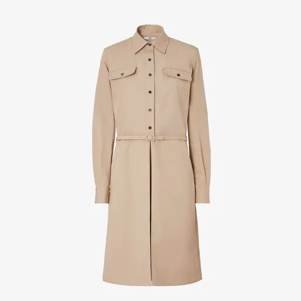 Fendi Cotton Shirt Dress - Beige
