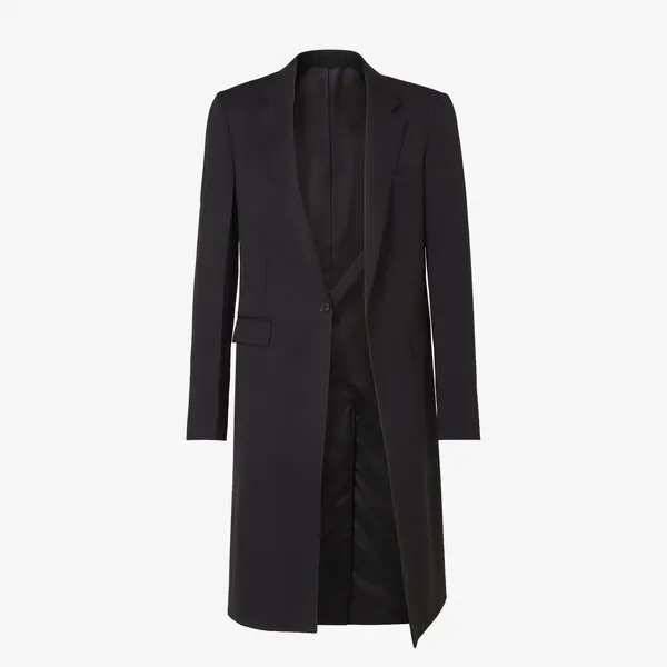 Fendi Single-breasted Wool Coat - Black