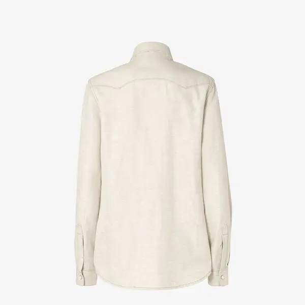 Fendi Selleria Long-sleeve Denim Shirt - White