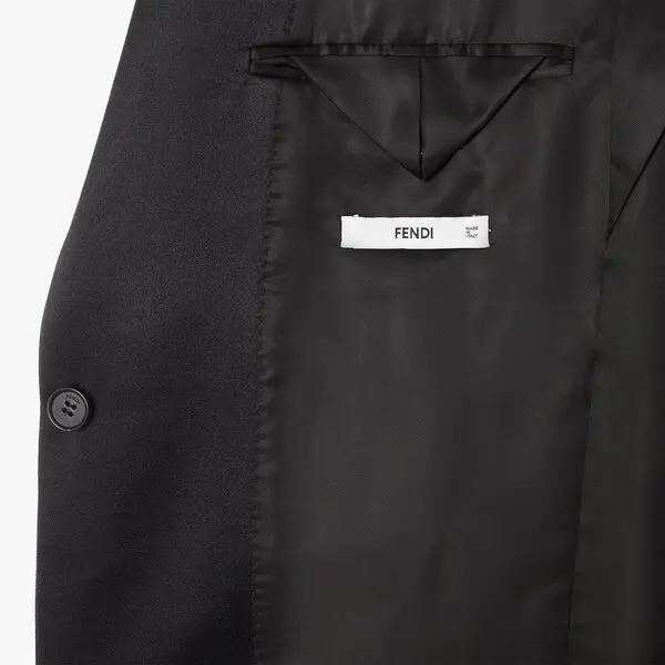 Fendi Grain De Poudre Wool Jacket With Peak Lapel