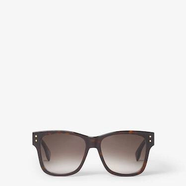 Fendi Ff Logo Square Sunglasses - Brown