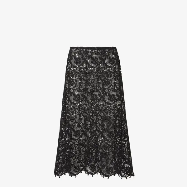 Fendi Macramé Lace Midi Skirt