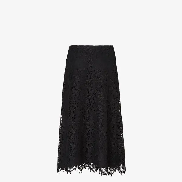 Fendi Macramé Lace Midi Skirt