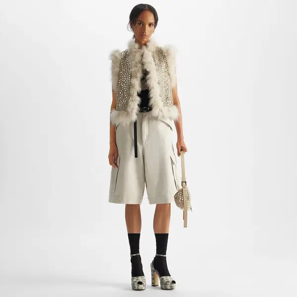 Fendi Selleria Wide-leg Cargo Bermuda Shorts
