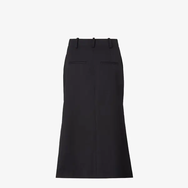 Fendi Grain De Poudre Wool Midi Skirt