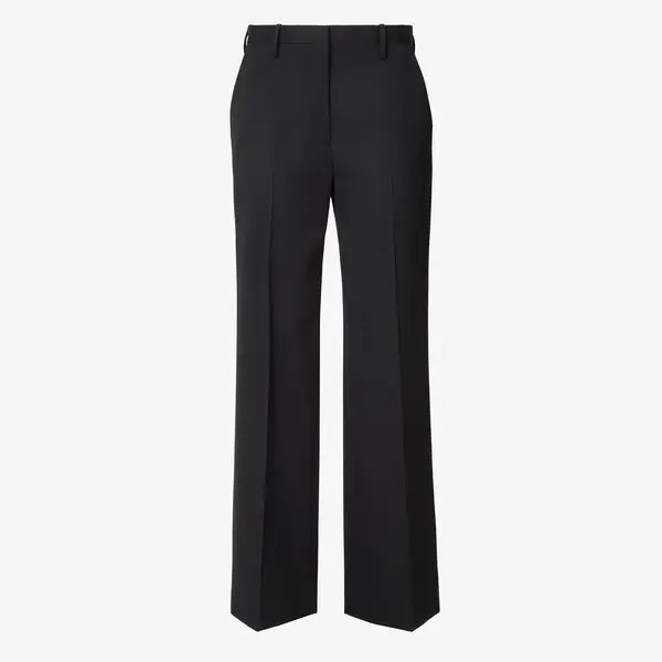 Fendi Grain De Poudre Wool Trousers - Black