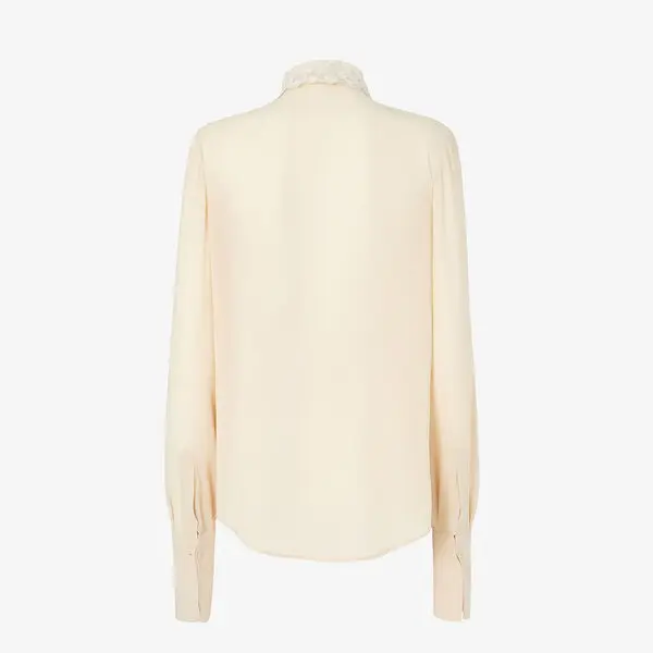 Fendi Georgette Shirt With Lace Inserts - Beige