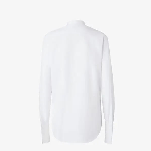 Fendi Cotton Poplin Shirt With Doppio Punto Embroidery
