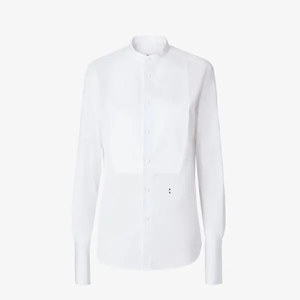 Fendi Cotton Poplin Shirt With Doppio Punto Embroidery - White