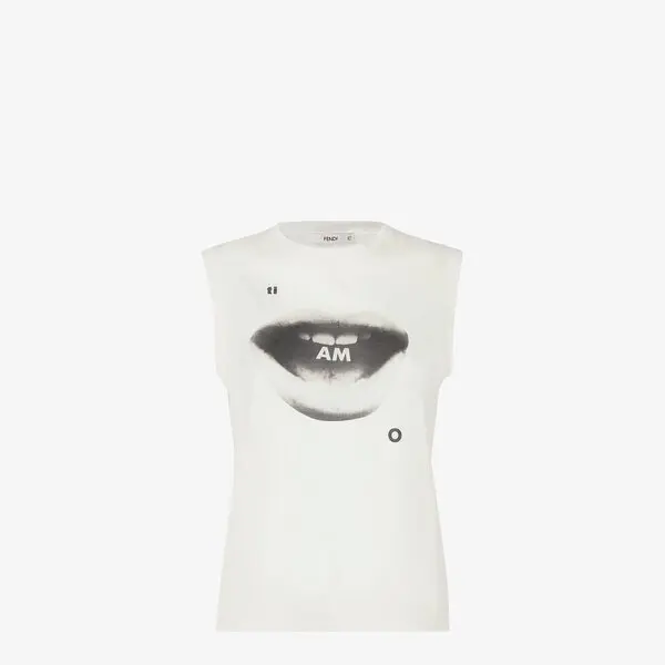Fendi Ti Amo Graphics Print Sleeveless Top