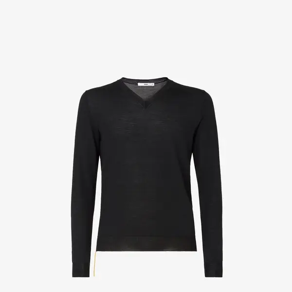 Fendi Wool V-neck Jumper - Black