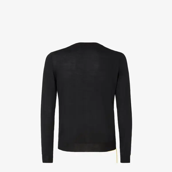 Fendi Long-sleeve V-neck Wool Jumper With Contrast Stitching