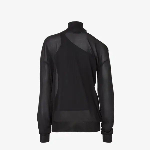 Fendi Silk Organza Turtleneck Jumper With Cut-out Detail