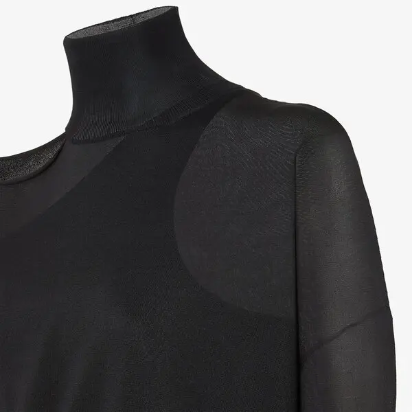 Fendi Silk Organza Turtleneck Jumper With Cut-out Detail