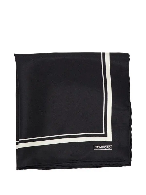 TOM FORD Silk Pocket Square - Black