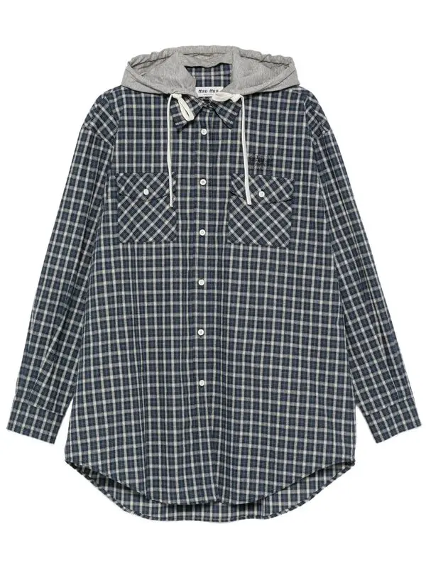 Miu Miu Checked Hooded Shirt