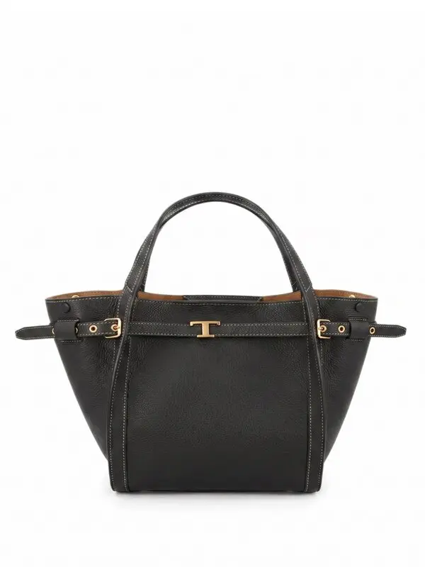 TOD`S Tod's Mini T Signature Leather Shopping Bag - Black