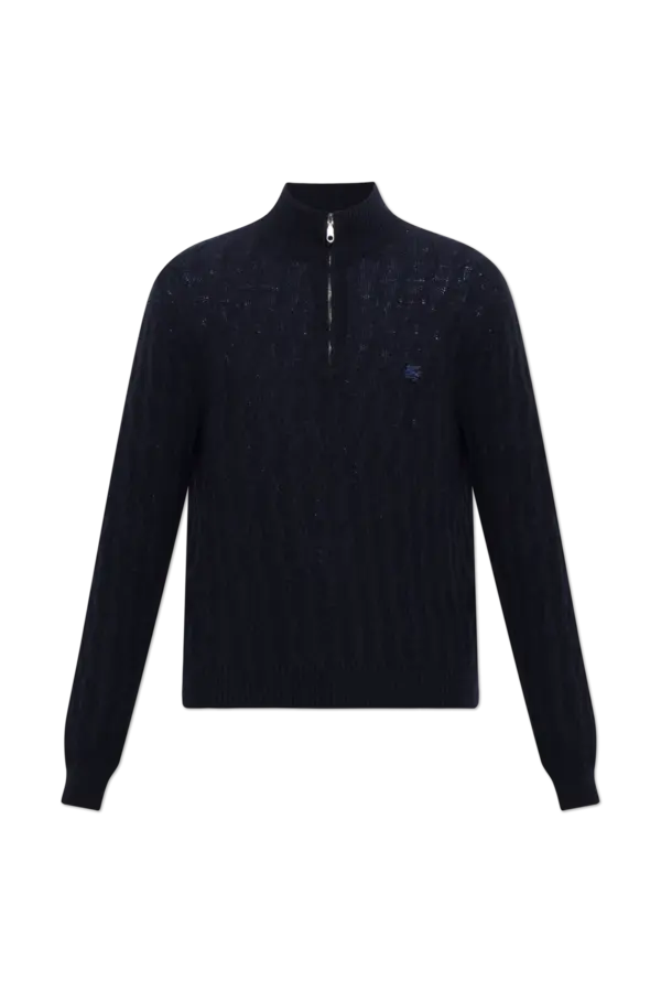 Etro Cashmere Sweater With Embroidered Logo - Navy Blue