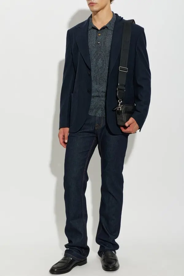 Etro Wool Long-sleeve Polo