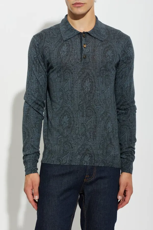 Etro Wool Long-sleeve Polo