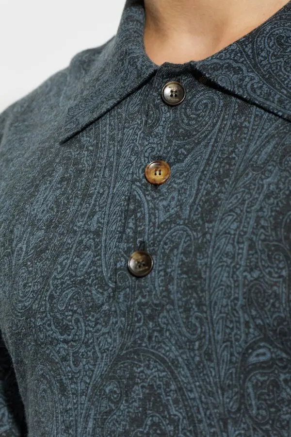 Etro Wool Long-sleeve Polo