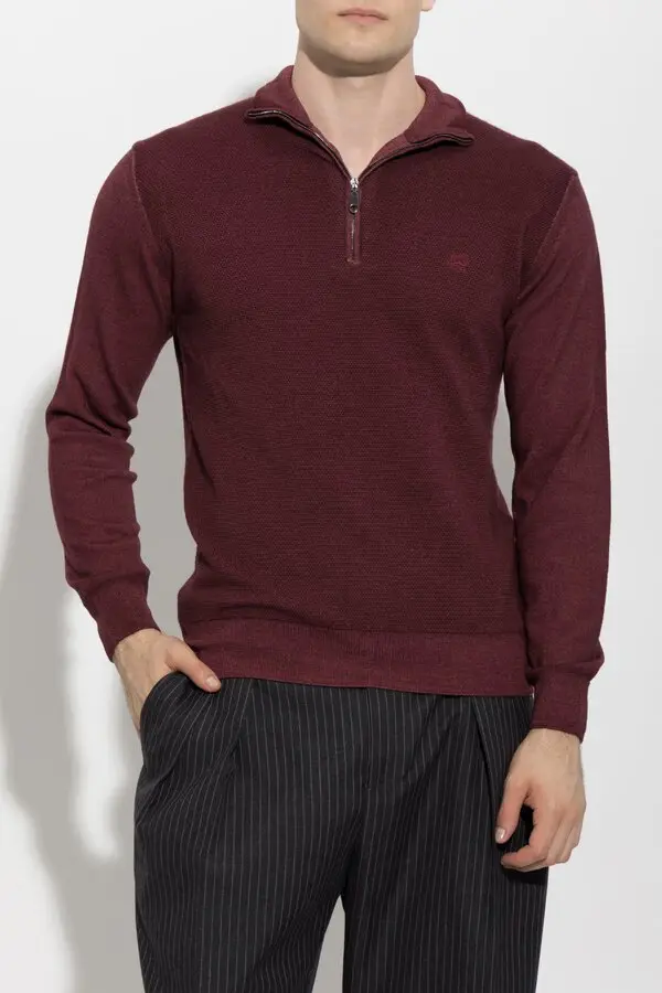 Etro Wool Sweater With A Stand-up Collar