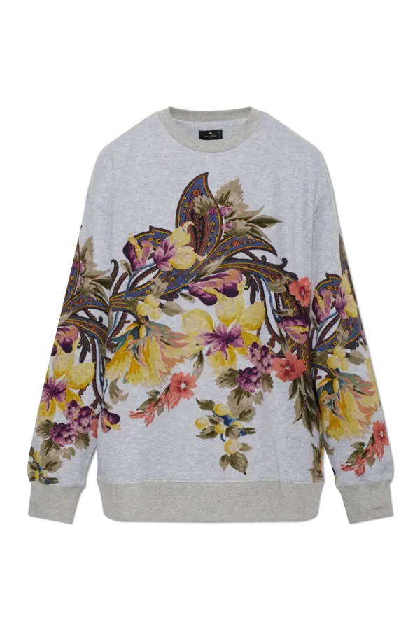 Etro Sweatshirt With Colorful Print - Grey