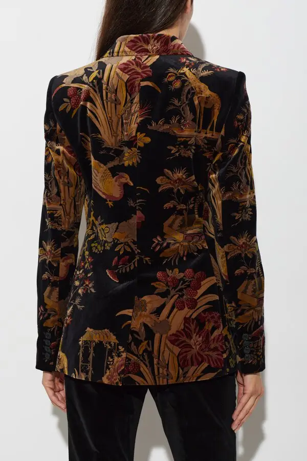 Etro Velvet Blazer With Colorful Print