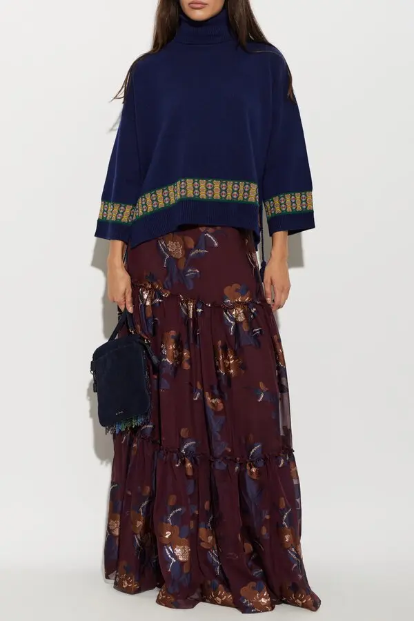 Etro Turtleneck With Fringes On The Sides