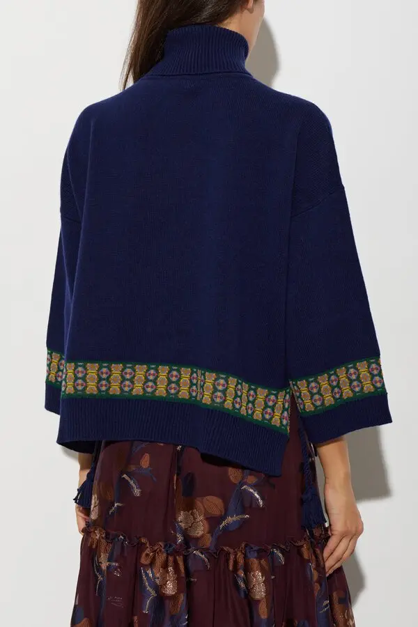 Etro Turtleneck With Fringes On The Sides