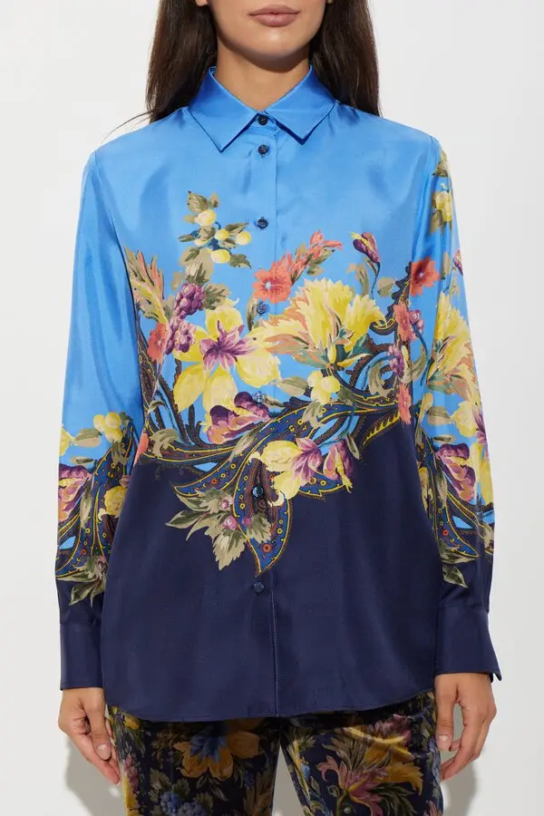 Etro Silk Shirt With Floral Motif
