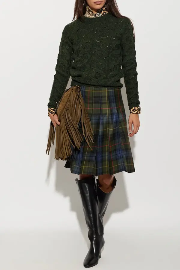 Etro Wool Skirt With Plaid Pattern